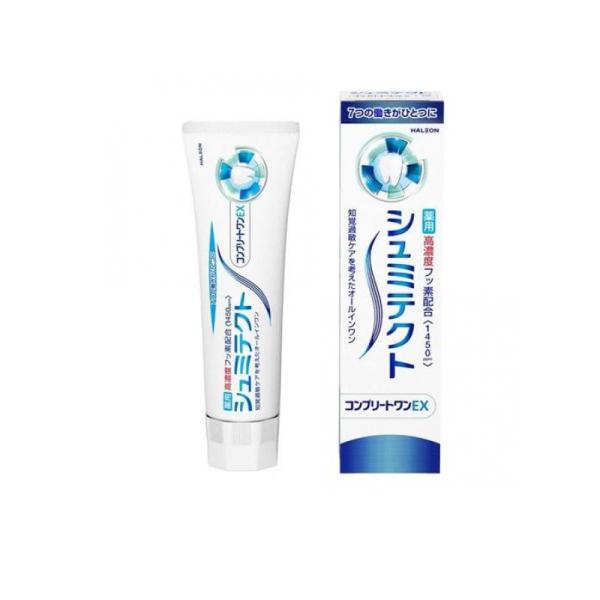 ●薬用ハミガキ シュミテクト コンプリートワンEX●知覚過敏の人のことを考え、冷たいものや熱いものなどの刺激によって歯がシミる不快感や痛みを防ぐ、知覚過敏ケアを考えたオールインワンハミガキ。7つの働きがひとつに。シミるのを防ぐ、歯周病予防(...