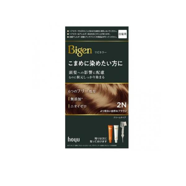 ●Bigen ビゲン リピカラー 白髪用●2N より明るい自然なブラウン●こまめに染めたいあなたに。ずっと使うものだから。頭髪への影響に配慮した白髪染め。●白髪が黒髪に溶け込む、彩度を抑えた柔らかなブラウン。●医薬部外品●内容量：1剤40g...