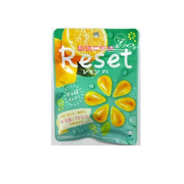 使用期限は6カ月以上先のものを送ります。UHA味覚糖 リセットレモングミ ●日常で感じる疲労感とストレスを軽減する「クエン酸」を１袋に２７００ｍｇ配合した機能性表示食品のグミ。●すっぱさ際立つレモン味。●機能性表示食品