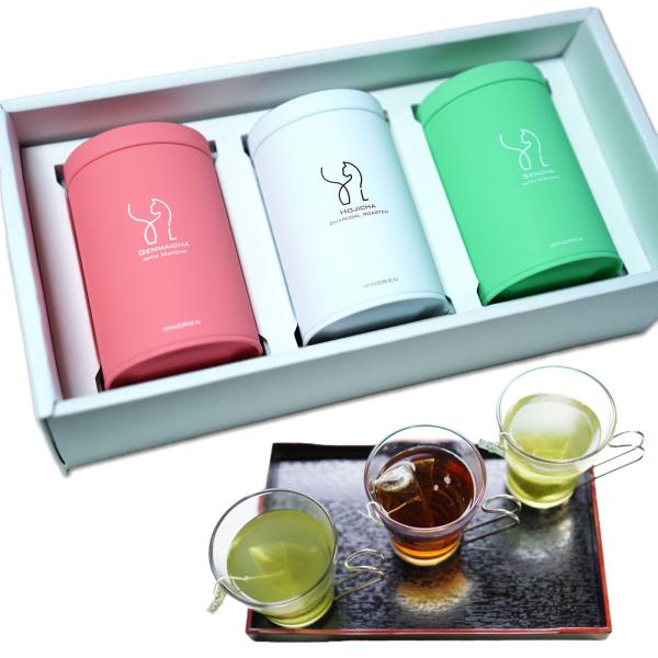 抹茶入り玄米茶・炭火焙煎ほうじ茶・抹茶入り煎茶、3種類の日本茶ティーバッグ詰め合わせギフトセットです。お茶好き、ねこ好きさんへのプレゼント、プチギフト、母の日、父の日、敬老の日、ねこの日、お歳暮、お中元、お礼、お祝い、クリスマス、お年賀など...