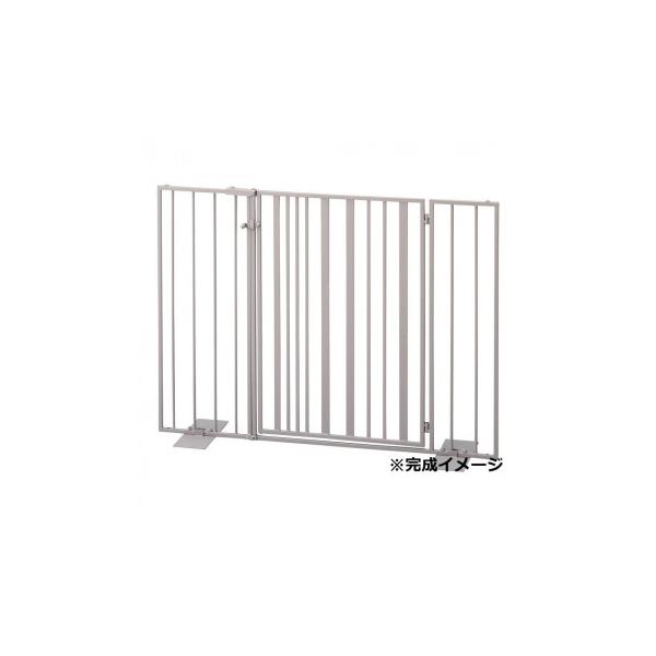 檻のような柵から卒業できます。おしゃれなペットゲートです。置くだけで簡単に設置できます。連結できるので、間口に広さに合わせて設置できます。