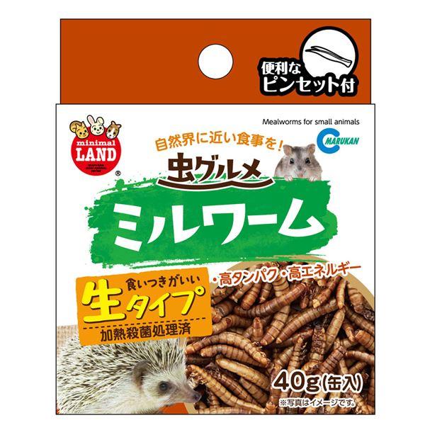【商品名】 （まとめ） 虫グルメ ミルワーム 40g 【×5セット】 小動物フード 【ジャンル・特徴】 生タイプの高タンパクフード成長期の高エネルギー源 [ ML-163 ]