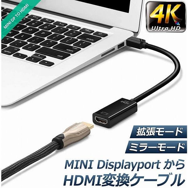 【ミニディスプレイ-HDMI変換】MiniDisplayPort搭載機器のデジタル映像を、HDMIコネクタを持つテレビやディスプレイ、プロジェクターなどに出力できる変換アダプタです。MiniDisplayport1.2a入力とHDMI1.4...
