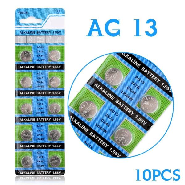 AG13 リチウム ボタン電池です。AG13 Lithium Battery 1.55V時計屋さんでの電池交換にも使われている電池です。お子様のオモチャや動かなくなった時計などに！【出品個数】・1シート（10個入り）【互換対応リスト】LR4...