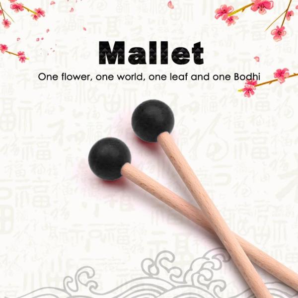 先端ゴム製 マレット mallet チャイム/木琴/鐘/ウッドブロック/音叉/パーカッション などに最適 【2本１セット】■出品物■・マレットｘ１セット（２本）【詳細】品質：木製＋先端ゴム製【サイズ】長さ：約18cmヘッドの大きさ：2.5c...