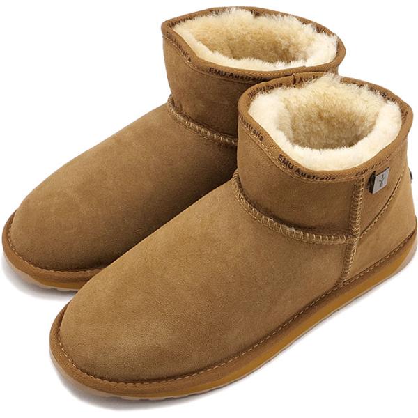 [ ブランド ] エミュー 　emu[ ジャンル ]ショートブーツ／ムートンブーツ[ 素　 材 ]アッパー：シープスキン[ サイズ ]採寸サイズ W8（25.0cm）：筒丈10cm　筒回り35cm　ヒール高3cm※商品により個体差がございま...