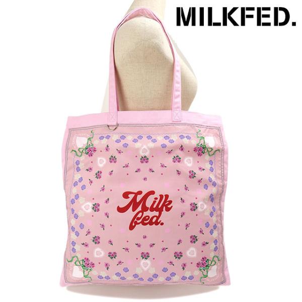 [ ブランド ] ミルクフェド　MILKFED[ ジャンル ]トートバッグ[ 素　 材 ]綿100％[ サイズ ]W40×H42×持ち手60（cm）　※カタログ表記サイズの為、実寸とは値が異なる場合がございます。バラとハートに気分が上がる、...