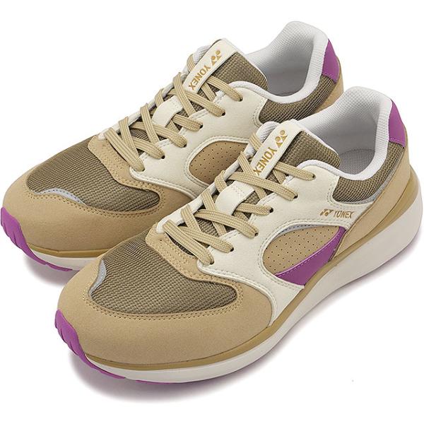 [ ブランド ] ヨネックス　YONEX[ ジャンル ]スニーカー[ 素　 材 ]アッパー：撥水人工皮革（起毛・スムース）／撥水合成繊維（メッシュ）履いた瞬間に感じるやわらかさ。フワッと弾むような歩みを。履き心地も歩き心地もやさしいカジュア...