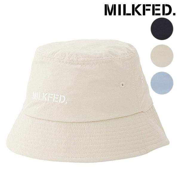 [ ブランド ] ミルクフェド　MILKFED[ ジャンル ]バケットハット[ 素　 材 ]表：ナイロン100％裏：ポリエステル100％スベリ：ポリエステル100％充実の機能でレジャーにぴったりのバケットハット顔周りをすっぽり覆える、つばに...