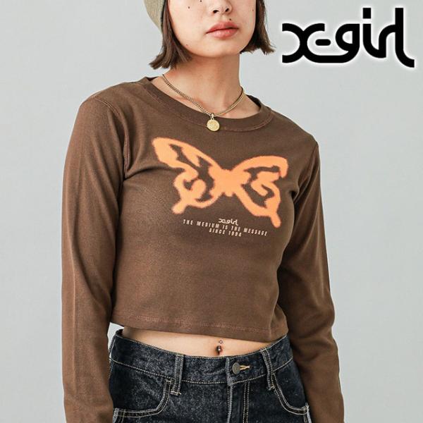 [ ブランド ] エックスガール　X-girl[ ジャンル ]Tシャツ／長袖[ 素　 材 ]綿100％[ サイズ ]着丈×身幅×肩幅×袖丈（cm）Sサイズ：38×36×33×59.5Mサイズ：40×38×34×61※カタログ表記サイズの為、...