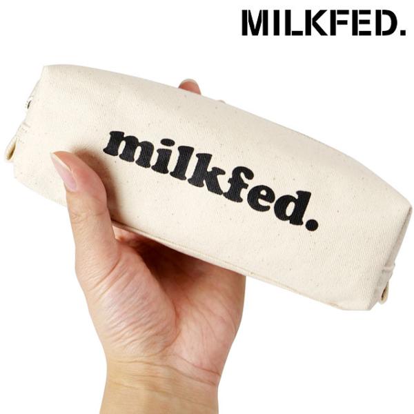 [ ブランド ] ミルクフェド　MILKFED[ ジャンル ]ポーチ／小物入れ／ペンケース[ 素　 材 ]綿100％[ サイズ ]W17×H6.5×D7（cm）※当店にて採寸した値です。商品により個体差がございます。シンプルなOUIロゴが大...