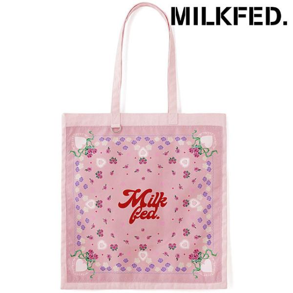 [ ブランド ] ミルクフェド　MILKFED[ ジャンル ]トートバッグ[ 素　 材 ]綿100％[ サイズ ]W40×H42×持ち手60（cm）　※カタログ表記サイズの為、実寸とは値が異なる場合がございます。バラとハートに気分が上がる、...