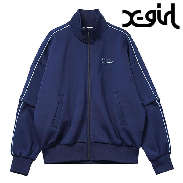 [ ブランド ] エックスガール　X-girl[ ジャンル ]ジャケット／ジャージ[ 素　 材 ]ポリエステル55％／綿37％／ポリウレタン8％[ サイズ ]着丈×身幅×肩幅×袖丈（cm）Sサイズ：58×63×57.5×48.5Mサイズ：6...