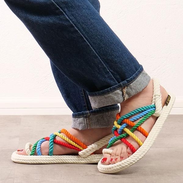 [ ブランド ] ボホノマド 　BOHONOMAD[ ジャンル ]サンダル[ 素　 材 ]アッパー：ポリプロピレン100％アウトソール：天然ラバー100％トルコ発の、環境に優しい「ビーガンロープサンダル」色彩が鮮やかな「CAPEPOINT」...