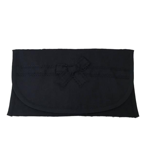 【名　称】 フォーマル　リボン ふくさポーチ 【サイズ】 １２．５×２１ｃｍ 【材　質】 表地綿100%　裏地 綿ポリエステル混紡 【カラー】 ブラック【特　徴】 地模様のある生地とリボンでエレガントな印象のふくさポーチ。作りもしっかりして...