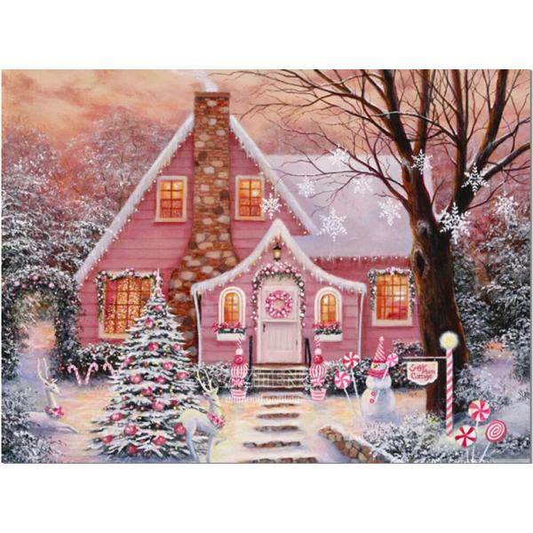 ダイヤモンドアート 風景 クリスマス ピンク フル ダイヤモンド刺繍 30cm×40cm DIY 5D 制作キット ビーズアート ダイヤモンド絵画 母の日 ギフト :ms-daiya-f11 ...