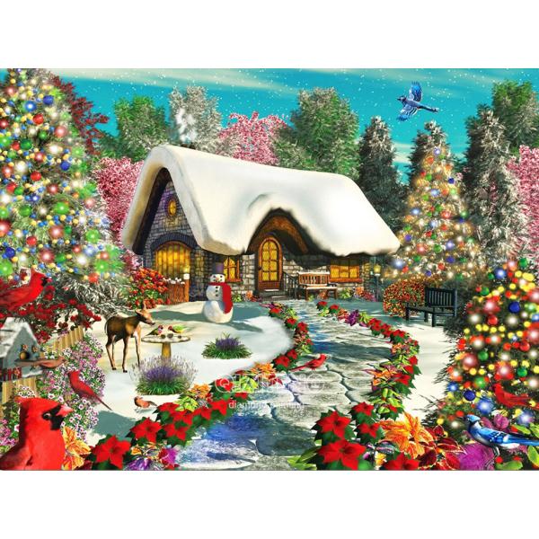 ダイヤモンドアート 風景 クリスマス ピンク フル ダイヤモンド刺繍 30cm×40cm DIY 5D 制作キット ビーズアート ダイヤモンド絵画 母の日 ギフト :ms-daiya-f11 ...