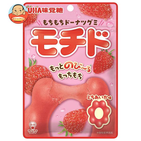 まとめ買いで送料がオトク！3ケースまでは、送料1個口（1梱包）の配送料金でお届けします。1個あたりの商品価格132円（税別）UHA お菓子 袋 グミ 駄菓子 もちもち 伸びる 苺 いちご イチゴ