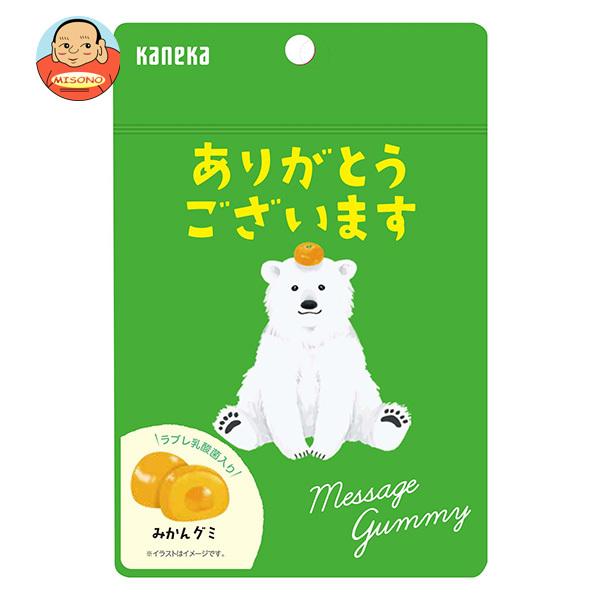 まとめ買いで送料がオトク！3ケースまでは、送料1個口（1梱包）の配送料金でお届けします。1袋あたりの商品価格107円（税別）グミ みかん メッセージ ありがとう
