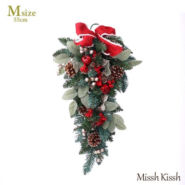 【商品名】スワッグ りんご 葉 リーフ Mサイズ クリスマス ツリー Christmas Xmas  Swag- Apple &amp; Leaf M【カラー】【サイズ】H: 55cm , W: 30cm , D: 15cm