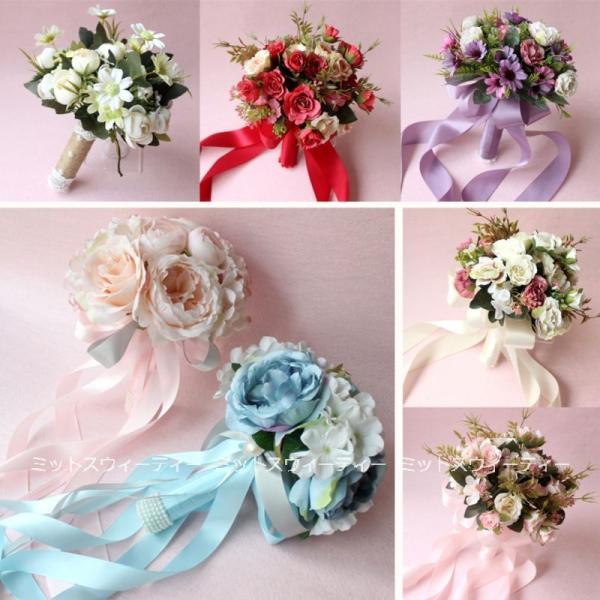 【完成品の販売^^可愛いブーケです。ブライダル、イベント贈答品、インテリアに最適です。晴れの舞台に、新しいタイプのサプライズプレゼントとしてお勧めです。生花と違って枯れることがないので、思い出と一緒にいつまでも形として残せます。セット内容：...