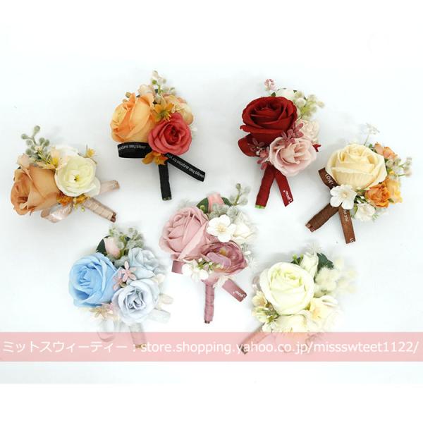 ブライダル、結婚式場、スタジオ、ロケーション撮影に新郎様用ブートニア、ウェディング、パーティー、前撮り、二次会、卒業式など使えてリストブーケ、生花と違って枯れることがないので、思い出と一緒にいつまでも形として残せます。◆手作りのため、多少の...