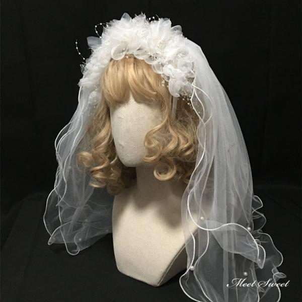 ◆商品内容：ベール＋アメピン※サイズは若干の誤差が生じる場合がございますことをご了承くださいませ。※撮影用の飾り物はセット内容には含まれませんのでご了承くださいませ。※部屋の照明、お客様のお使いのモニター設定等により掲載写真と実際の商品の色...