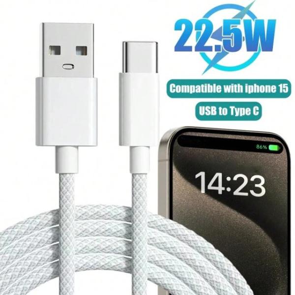 22.5W 3A USB Type-C 急速充電データケーブル、iPhone15 15pro 15pro Max Pro、iPad、SamsungS24 S23 S21に対応、スマホアクセサリー USB C 充電ケーブル、Carplay 車...