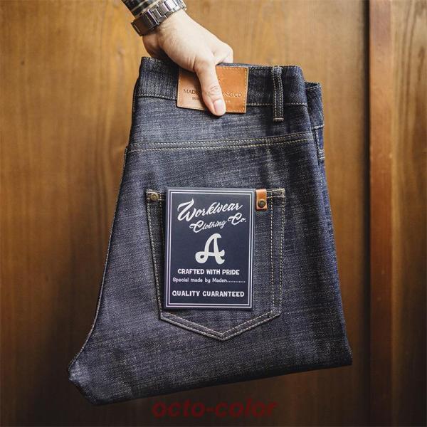 13.5oz DENIM デニム デニムパンツ メンズ ストレッチ ジーンズ 赤耳 ストレート ジーパン ヴィンテージ セルビッチ 大きいサイズ メンズファッション ファッション パンツ アメカジ ストリート インディゴ Gパン ズボン ジ...