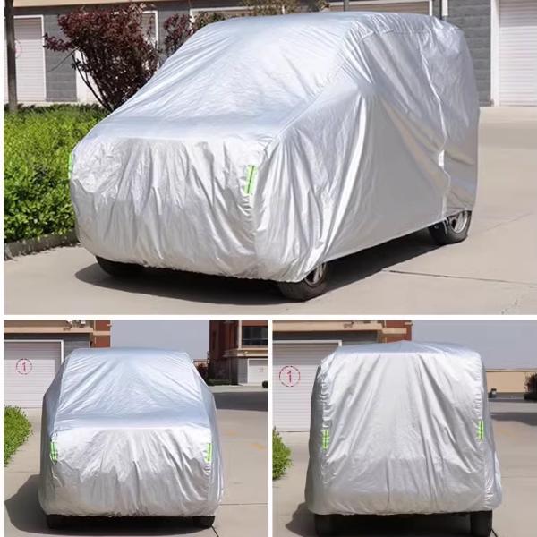 ☆車カバーはPE、アルミニウムフィルム、PE、裏地コットンの四層構造を採用しております。 PEは100％防水性があり、アルミニウムフィルムがUVカットでき、（アルミニウムフィルムが紫外線を遮断し、夏で日焼け止め）コットンが車両の塗料を保護し...