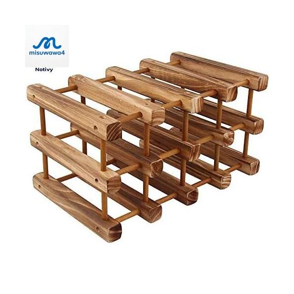 素材：木材、保管場所：ワイン12本、寸法：幅42.5cm×高さ22.5cm×奥行き26cmワインラックを使用すると、効率的かつスタイリッシュにワインを整理できます。 どんなスペースにも統合できます。各ステージには3本、最大12本まで収納でき...