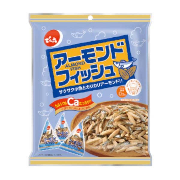 アーモンドと小魚を合わせたアーモンドフィッシュです。魚の旨味とアーモンドの香ばしさが絶妙に調和した構成でおつまみとしても人気があります。小袋包装で携帯しやすく日常の軽いおやつやお酒のお供としても使いやすい内容です。