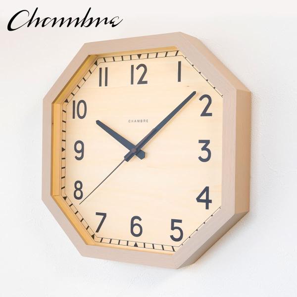 【商品詳細】商品名：OCTAGON CLOCK（オクタゴンクロック）カラー：GRAY（グレイ）サイズ：W282×H282×D45（mm）重量：750g素材：〈フレーム〉ブナ無垢材 /〈文字盤〉シナ材ムーブメント：リズムスイープセコンド生産国...