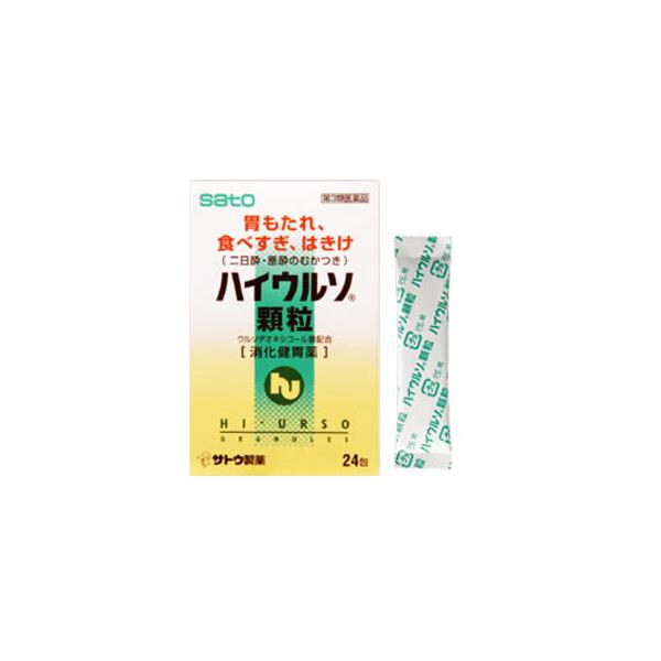 ハイウルソ顆粒は、「ウルソデオキシコール酸」と「リパーゼAP6」が脂肪の消化を促進し、飲みすぎや食べすぎによる胃もたれを改善します。3種類の健胃生薬、ケイヒ、ウイキョウ、ゲンチアナ配合制酸剤を配合しておりません。