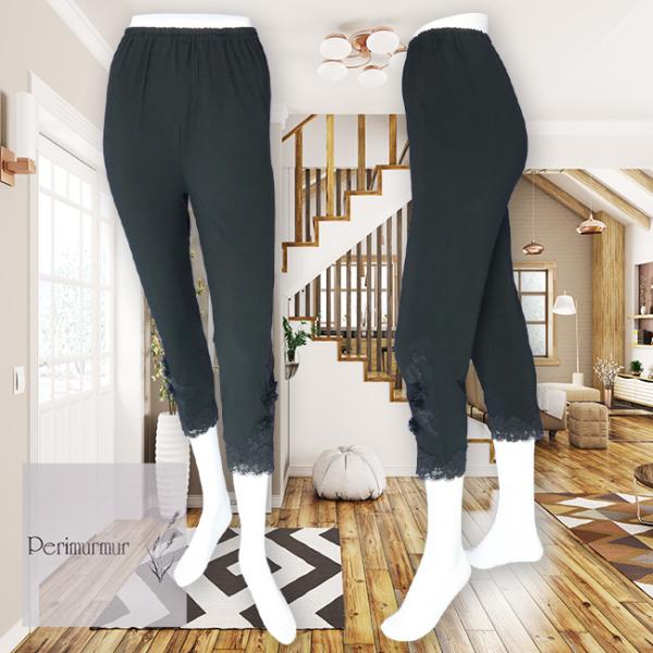 【「レギンス」】立体的なお花のモチーフ、繊細なレース飾りが綺麗な、8分丈レギンスです。【素材】薄手で、ソフトな肌触りの生地です。伸縮性が非常に大きいです。