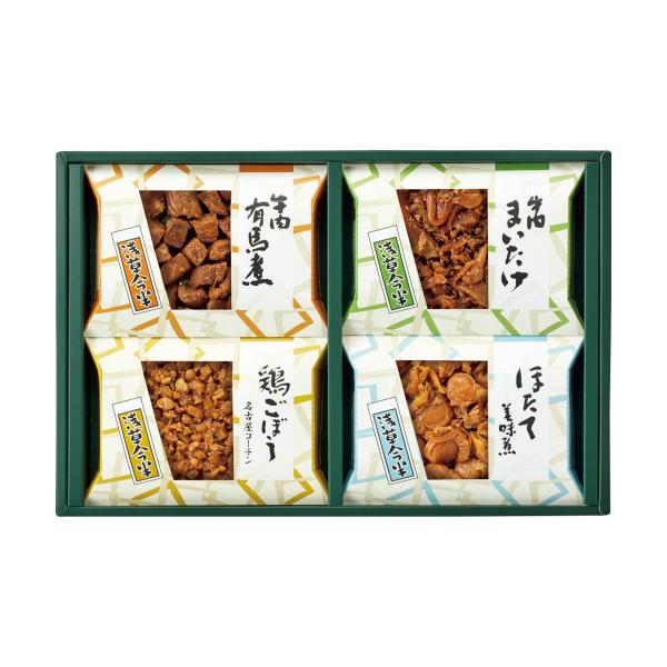 【三越伊勢丹 御中元 総合カタログ ギフトコード】Ｂ０１１１５３ 【商品名】〈浅草今半〉あさくさつづ味【内容量】牛肉（有馬煮・まいたけ各５５ｇ）、鶏ごぼう・ほたて美味煮各６０ｇ【外装サイズ】縦22×横33×高さ3cm