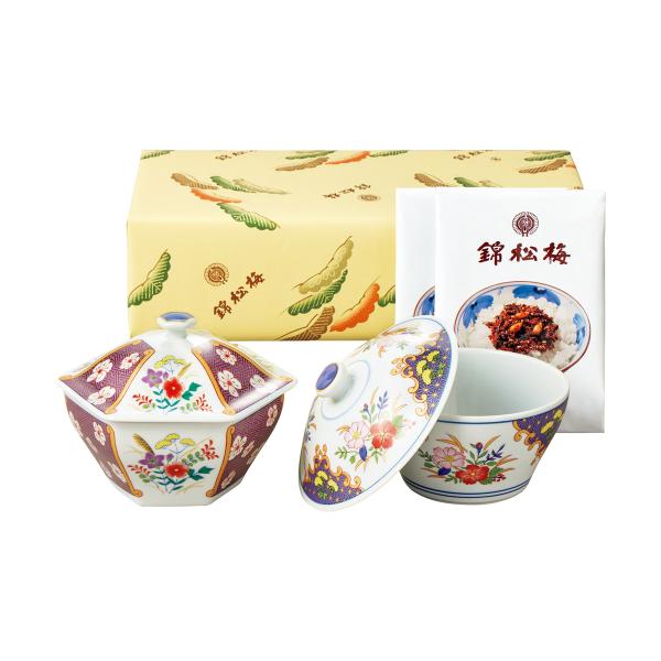 【三越伊勢丹 御中元 総合カタログ ギフトコード】Ｂ０１１５６３ 【商品名】〈錦松梅〉錦松梅　有田焼容器入【内容量】佃煮ふりかけ９０ｇ×２、有田焼容器×２【商品について】※こちらの商品の税率は１０％です。【外装サイズ】縦28×横14×高さ9cm