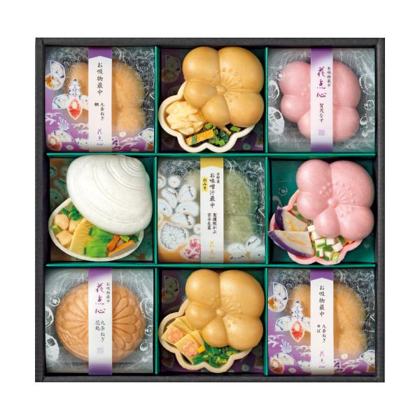 【三越伊勢丹 御中元 総合カタログ ギフトコード】Ｂ０１４２０３ 【商品名】〈京洛　辻が花〉京野菜のお吸物最中詰合せ【内容量】九条ねぎ（ゆば）・九条ねぎ（鯛）・賀茂なす×各２、聖護院かぶ（京壬生菜）・京壬生菜（ふぐ）・九条ねぎ（花麩）×各１...