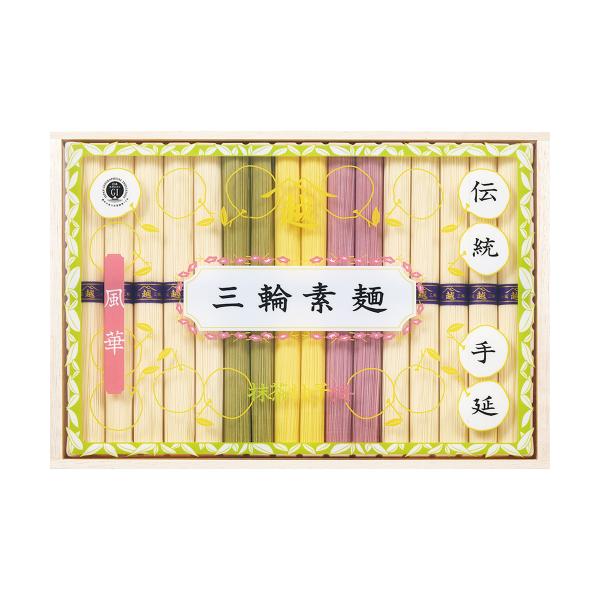 【三越伊勢丹 御中元 総合カタログ ギフトコード】Ｂ０２０４０３ 【商品名】〈三輪素麺　山越〉「風華」【内容量】手延べ三輪素麺５０ｇ×１０、抹茶・柚子・梅各５０ｇ×各２【外装サイズ】縦22×横33×高さ4cm