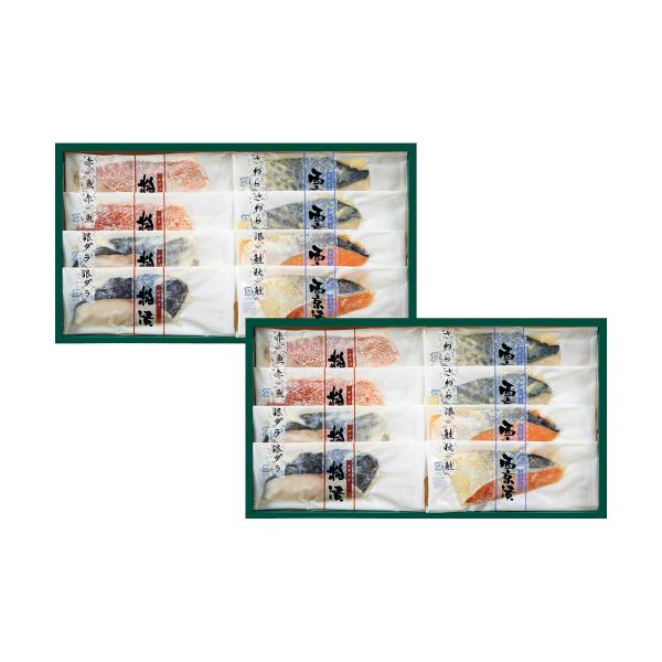 【三越伊勢丹 御中元 総合カタログ ギフトコード】Ｙ０３６１０３ 【商品名】〈魚勢〉吟醸粕・西京味噌漬魚詰合せ【内容量】（銀ダラ粕漬・赤魚粕漬・さわら西京漬×各２、秋鮭西京漬・銀鮭西京漬×各１）×２【外装サイズ】縦22×横40×高さ9cm▽...