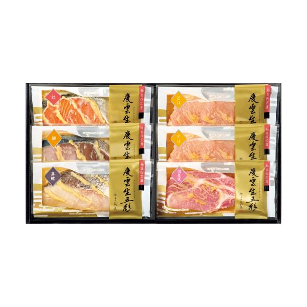 【三越伊勢丹 御中元 総合カタログ ギフトコード】Ｙ０３６２３３ 【商品名】〈京洛　辻が花〉レンジで魚と肉の柚香西京漬詰合せ【内容量】魚の西京漬（鮭・ぶり・真だら×各１）、肉の西京漬（国産どり×２、豚ロース肉×１）、電子レンジ対応シート付（...
