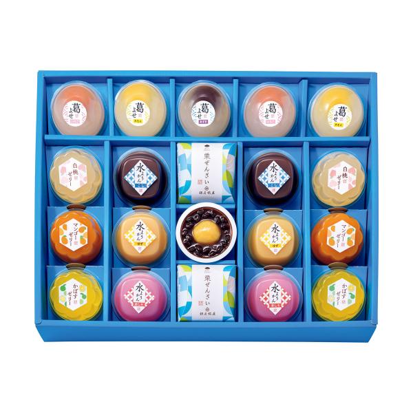 【三越伊勢丹 御中元 総合カタログ ギフトコード】Ｂ０３８２２３ 【商品名】〈銀座鈴屋〉氷華の泉【内容量】葛よせ×５、栗ぜんざい×３、フルーツゼリー・水ようかん×各６【外装サイズ】縦32×横41×高さ7cm