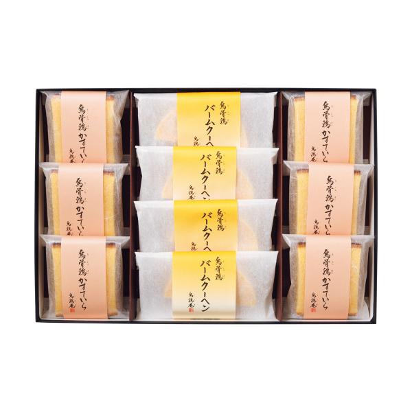 【三越伊勢丹 御中元 総合カタログ ギフトコード】Ｂ０３８５６３ 【商品名】〈烏鶏庵（うけいあん）〉烏骨鶏（うこっけい）かすていら・バームクーヘン詰合せ【内容量】烏骨鶏かすていら×６、烏骨鶏バームクーヘン×４【消費・賞味期間】常温で３０日【...