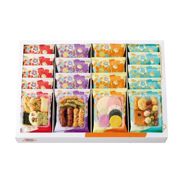 【三越伊勢丹 御中元 総合カタログ ギフトコード】Ｂ０３９０８３ 【商品名】〈京都　祇園萩月〉嵯峨野【内容量】あられ・おつまみ×各５袋、かりんとう・えびせん×各４袋【外装サイズ】縦30×横43×高さ7cm