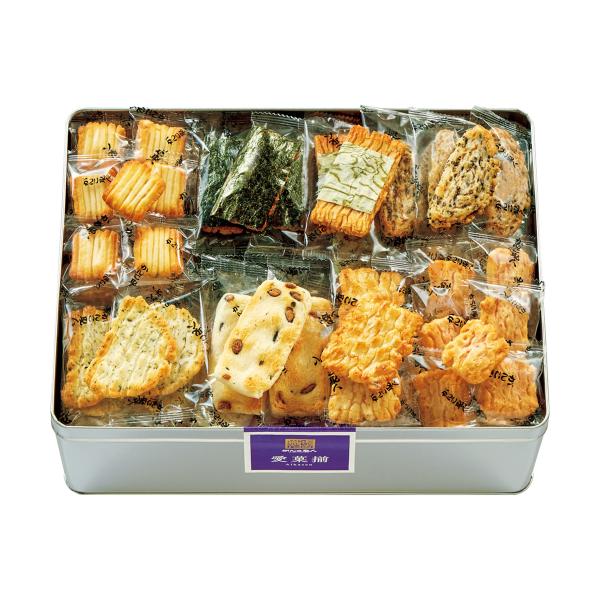 【三越伊勢丹 御中元 総合カタログ ギフトコード】Ｂ０３９１６３ 【商品名】〈がんこ職人〉愛菓揃【内容量】おかき（ごまもち白、黒豆もち、寿巻、磯の雪、風神、汐半月、岩しぐれ、海老しぐれ）計５５５ｇ【外装サイズ】縦24×横32×高さ10cm