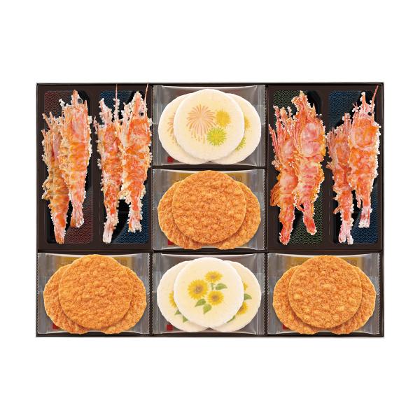 【三越伊勢丹 御中元 総合カタログ ギフトコード】Ｂ０３９８７３ 【商品名】〈桂新堂〉夏のえび物語【内容量】車えび姿焼き・ぼたんえび姿焼き×各１カップ、甘えび姿焼き×２カップ、赤えび炙り焼き×９袋、花火・向日葵×各３袋【外装サイズ】縦28×...