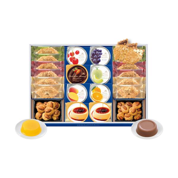 【三越伊勢丹 御中元 総合カタログ ギフトコード】Ｂ０４０１６３ 【商品名】〈モロゾフ〉スイートサプライズ【内容量】ファヤージュ×１２、ファンシーデザート×５、カスタードプリン（カラメルソース付）×２、チョコレートムース×１、アルカディア６...