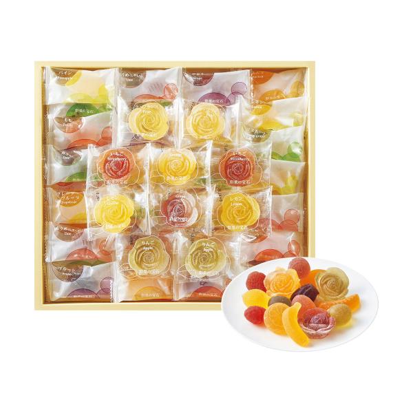【三越伊勢丹 御中元 総合カタログ ギフトコード】Ｂ０４１４１３ 【商品名】〈彩果の宝石〉フルーツ＆フラワーゼリーコレクション【内容量】フルーツゼリー１５種計５４、花ゼリー６種計１０【外装サイズ】縦26×横29×高さ5cm