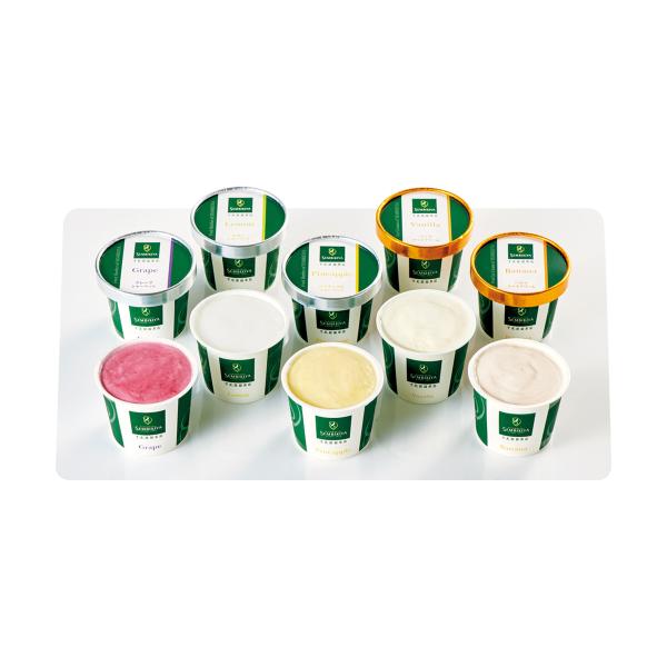 【三越伊勢丹 御中元 総合カタログ ギフトコード】Ｄ０４２１３３ 【商品名】〈日本橋　千疋屋総本店〉アイスクリーム・シャーベット１０個詰合せ【内容量】アイスクリーム（バニラ・バナナ×各２）、シャーベット（パイナップル・グレープ・レモン×各２...