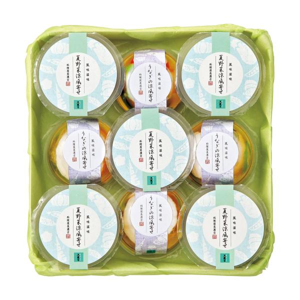 【三越伊勢丹 御中元 総合カタログ ギフトコード】Ｙ０４８５９３ 【商品名】〈京料理　美濃吉〉京の涼風寄せ詰合せ【内容量】夏野菜涼風寄せ×５、うなぎの涼風寄せ（うなぎは国産）×４、各９５ｇ【消費・賞味期間】冷蔵で２０日【外装サイズ】縦21×...